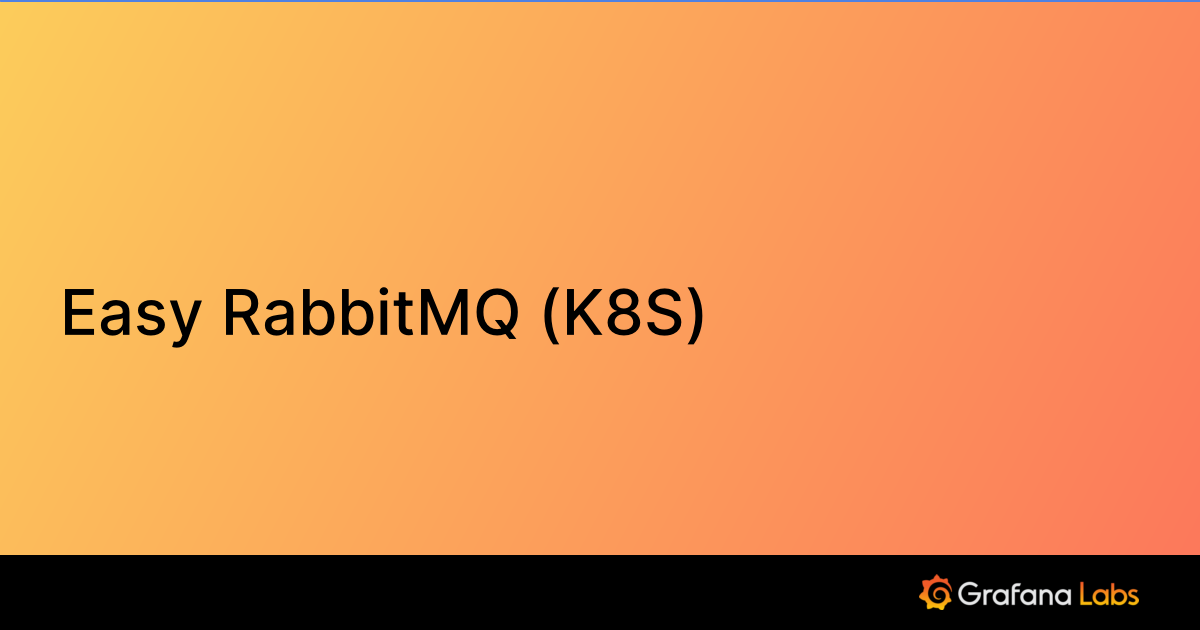 Easy RabbitMQ (K8S) | Grafana Labs